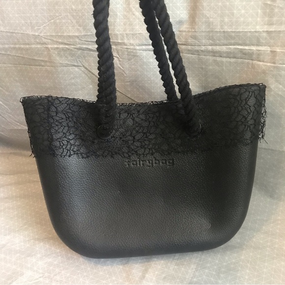 FairyBag | Bags | Fairybag Capetown Large Rubber Tote In Black Lace ...